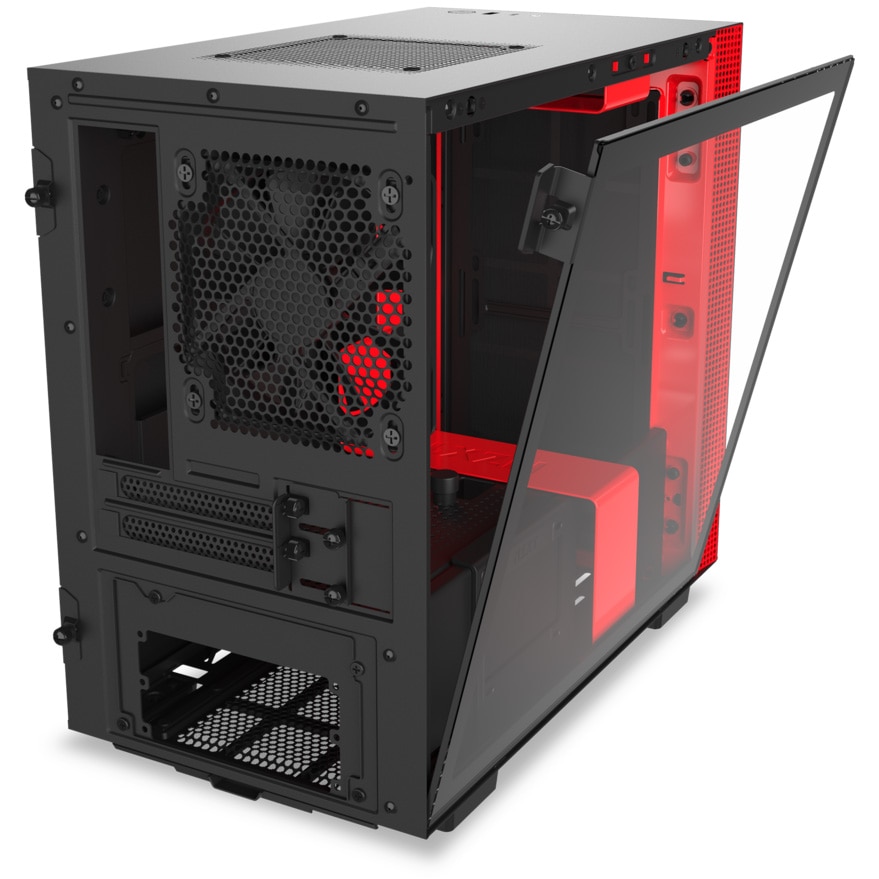 Carcasa NXZT H210, Mini-ITX Tower, fara sursa, ITX, Black/Red - eMAG.ro