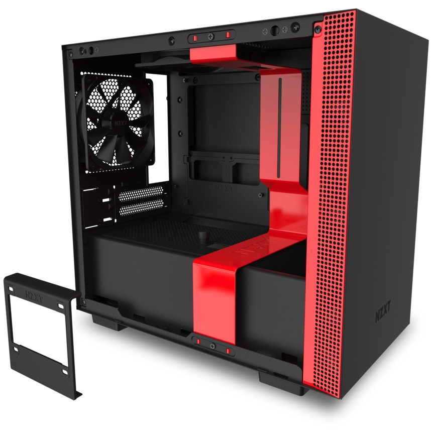 Carcasa NXZT H210, Mini-ITX Tower, fara sursa, ITX, Black/Red - eMAG.ro