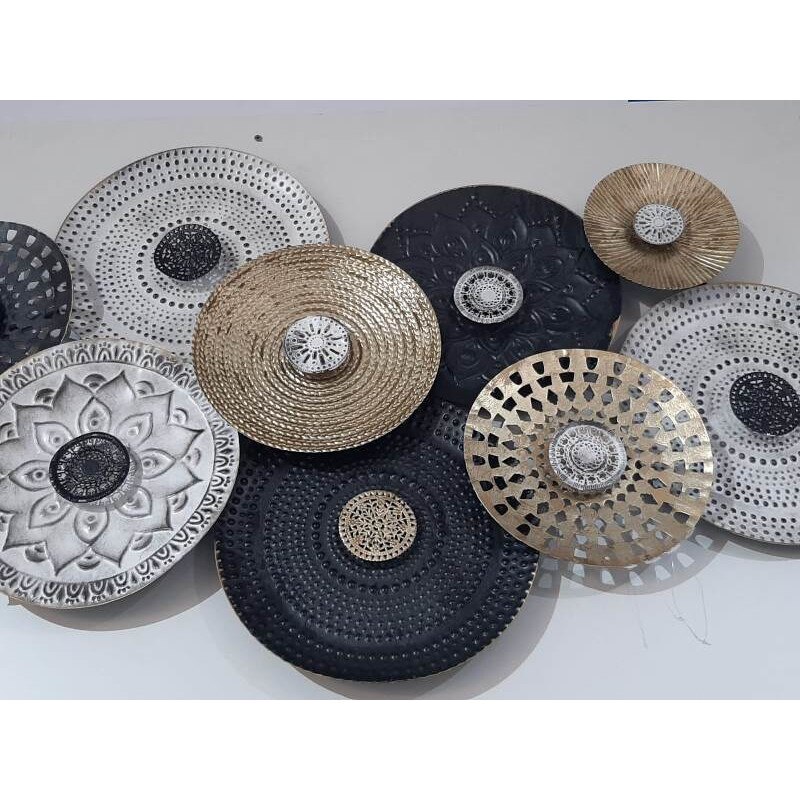 Decoratiune perete 3D cu design modern, Metal 155x 70 cm,Negru - eMAG.ro