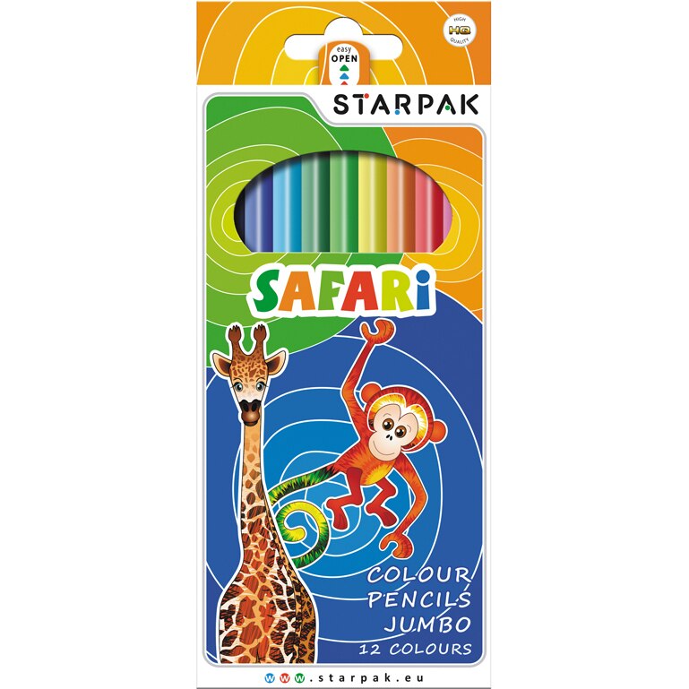 Set 12 Creioane colorate Jumbo Safari, SunCity - eMAG.ro