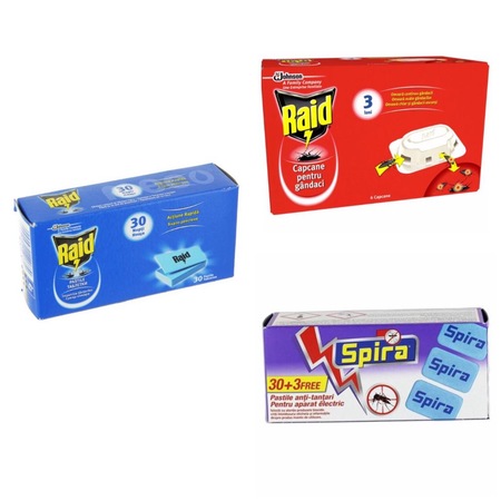 Pachet Capcana gandaci Raid + Pastile anti tantari Raid 30buc + Pastile ...
