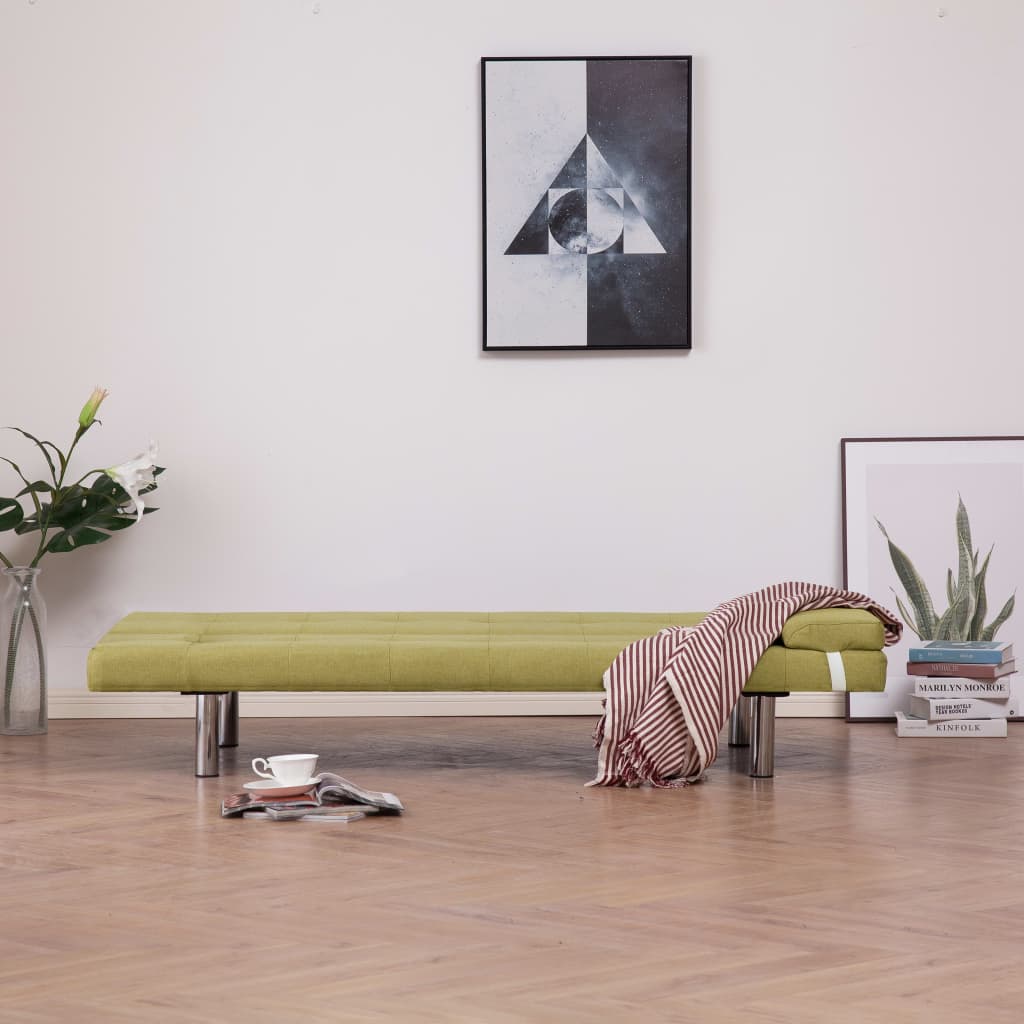 Canapea extensibila design convertibil cu doua perne, verde, poliester ...