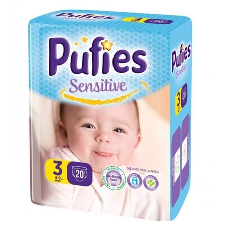 Scutece Pufies Sensitive Midi 3, Small Pack, 20 Buc - eMAG.ro
