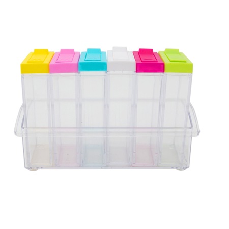 Set condimente 6 recipiente cu suport plastic, SWBSA, SWBSASC203 - eMAG.ro