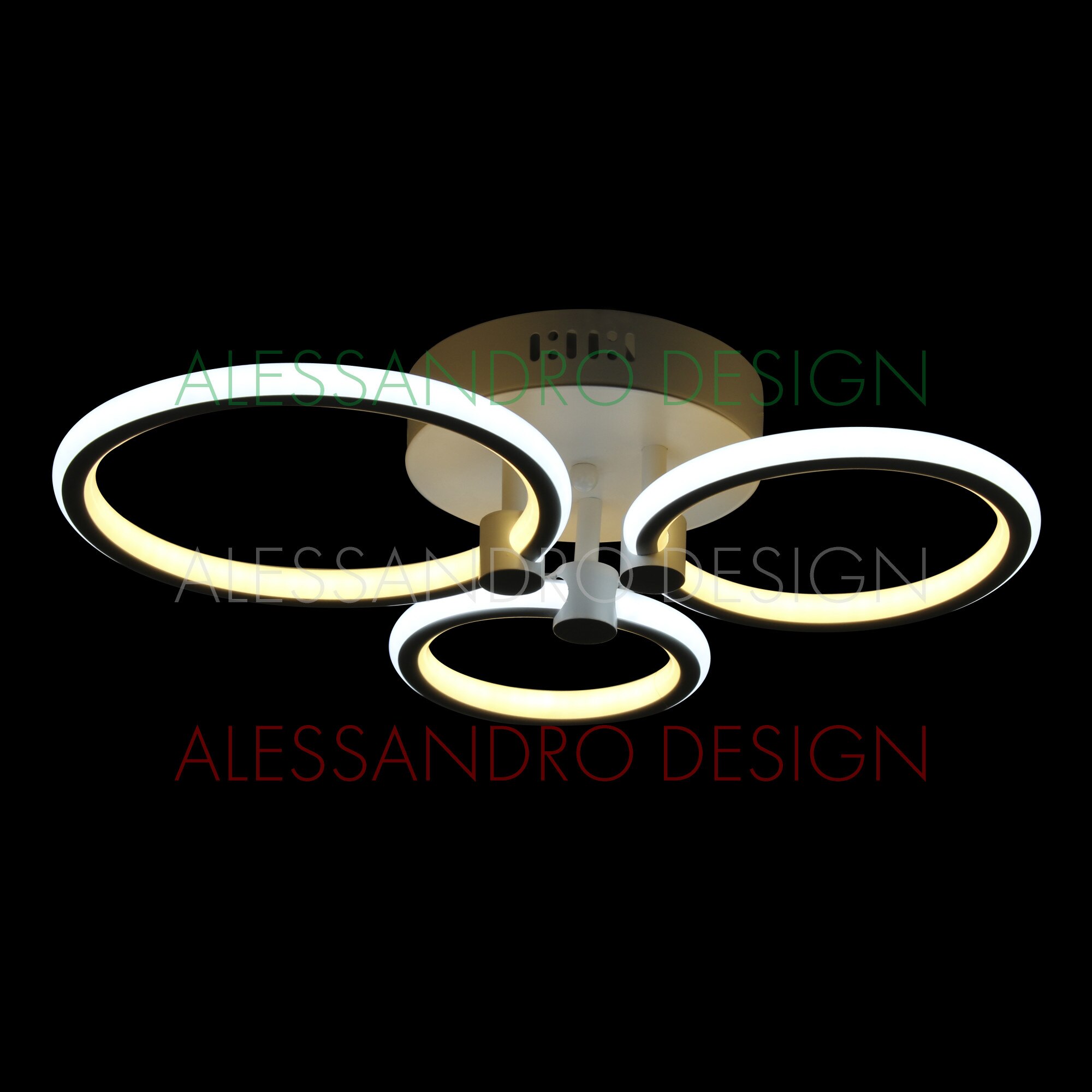 Lustra LED Circle DC, 4 Cercuri cu Telecomanda, lumina calda/ rece ...