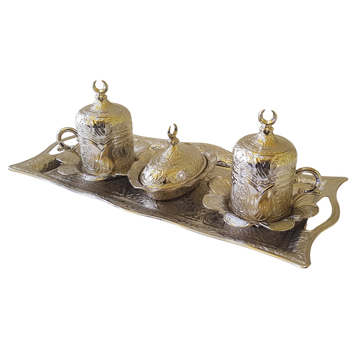 Set cafea turcesc, 11 piese, argintiu - eMAG.ro