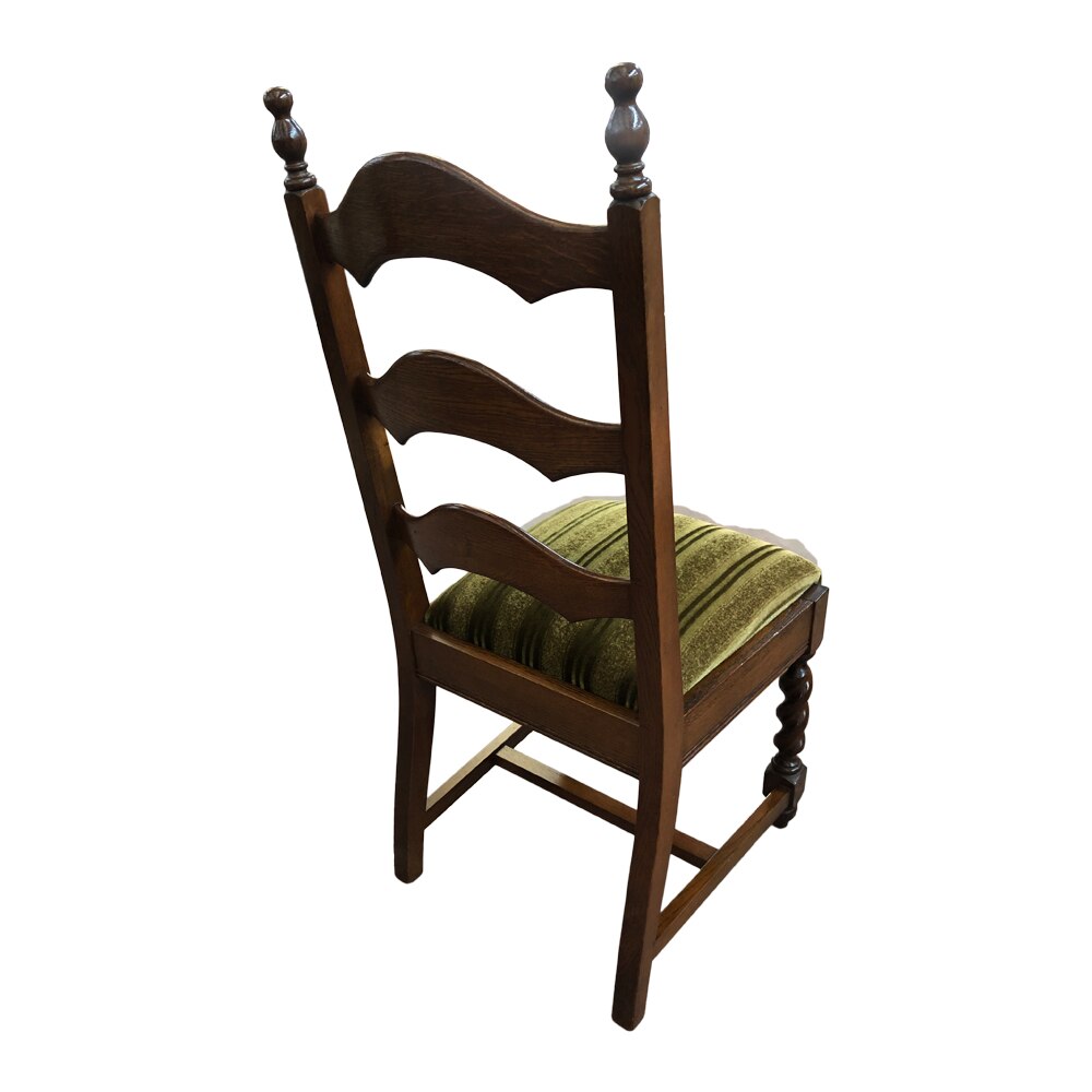 Set 6 scaune vechi cu cadru din lemn masiv, tapitat textil, dimensiuni ...