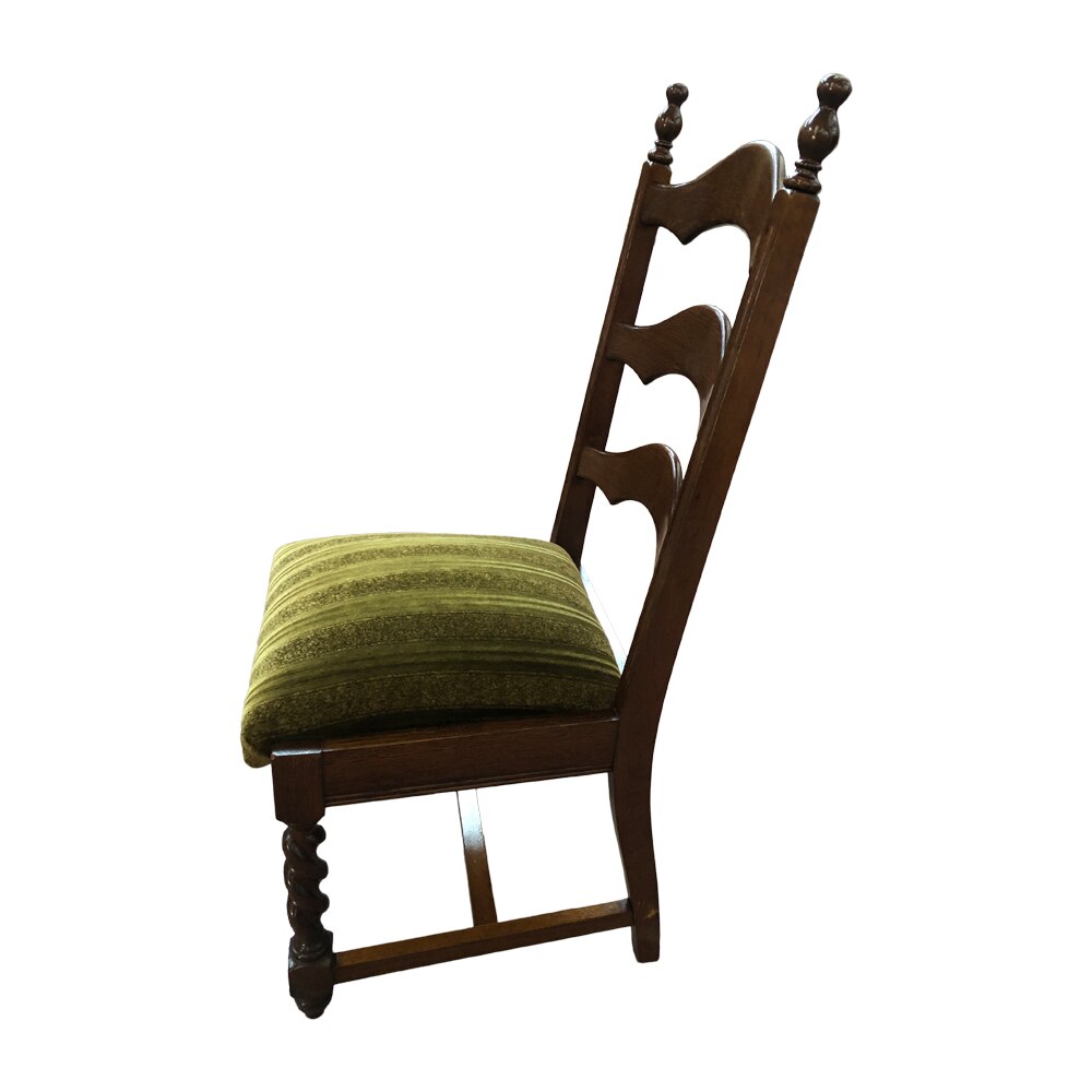 Set 6 scaune vechi cu cadru din lemn masiv, tapitat textil, dimensiuni ...