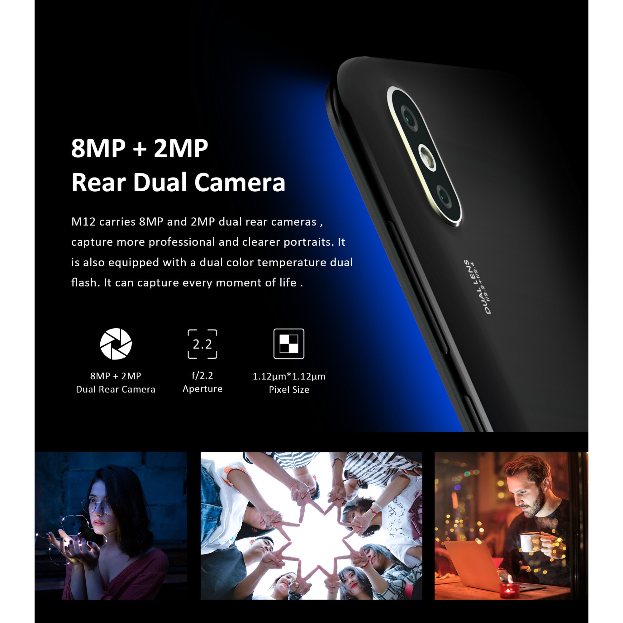 Telefon Mobil LEAGOO M12, 5.7", 4G, 16GB, 2GB RAM, Amprenta, Android 9 ...