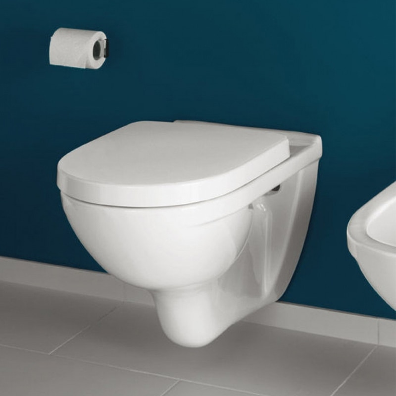 Set vas wc suspendat, compact direct flush, cu capac soft close, alb ...