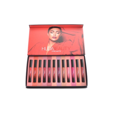 Set 12 rujuri lichide Huda Beauty Pure Matte - eMAG.ro
