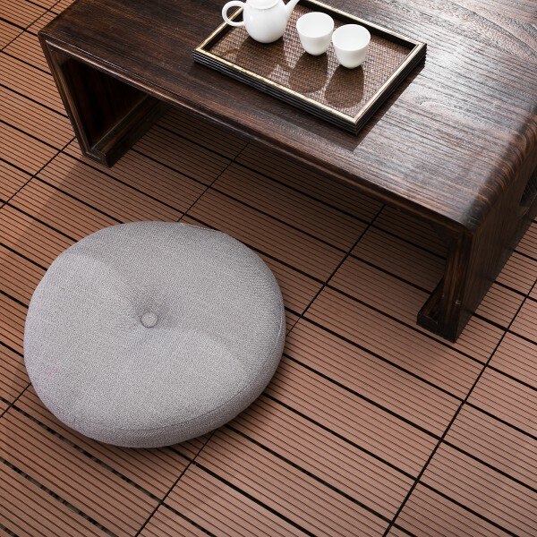 Set 11 placi pentru pardoseli de gradina din HDPE, maro, 30x30x2.2 cm ...