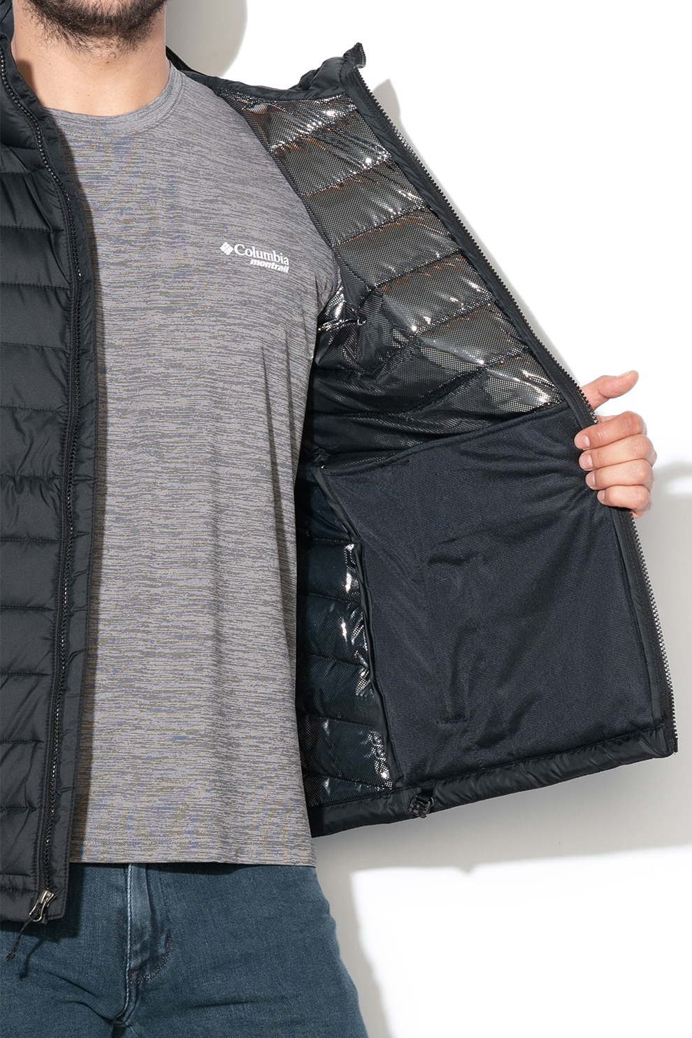 Columbia, Geaca cu gluga pentru drumetii Powder Lite, Negru, M - eMAG.ro