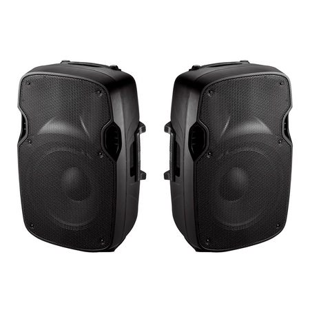 Boxe profesionale active Ibiza 1200W, 2x15 inch/38 cm, 2-cai Bass ...