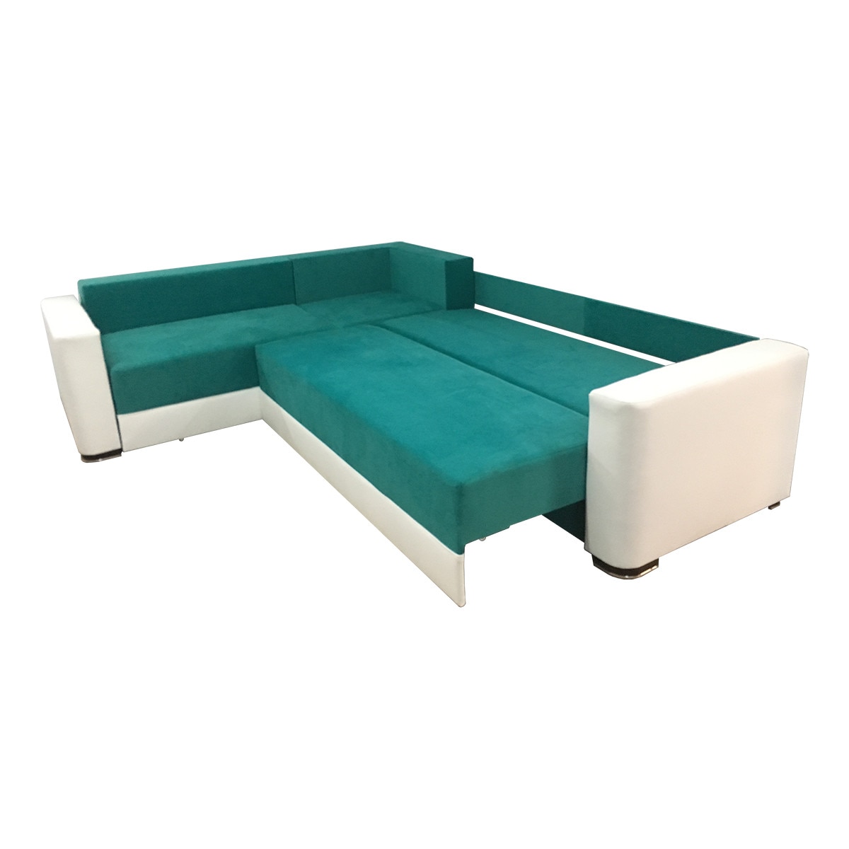 Coltar extensibil Diamond, MobAmbient, Verde, stofa si piele ecologica ...