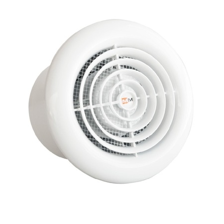 Вентилатор за баня MMotors, Кръгъл с клапа, Ф120, 150 м3/ч, Бял, 1061 ...