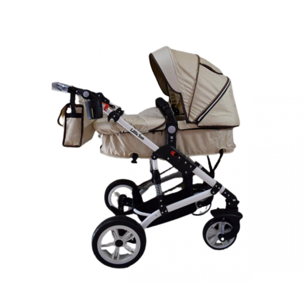 Carucior 2 in 1, Cadru de aluminiu usor-Bej - eMAG.ro