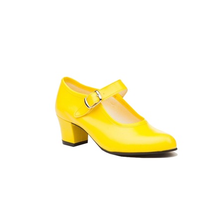 Pantofi dama simpli cu bareta si toc patrat, Angelitos, Galben, 36 EU ...