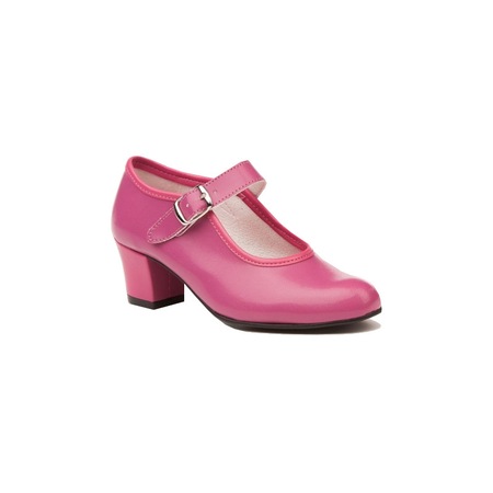 Pantofi dama simpli cu bareta si toc patrat, Angelitos, Fucsia, 38 EU ...
