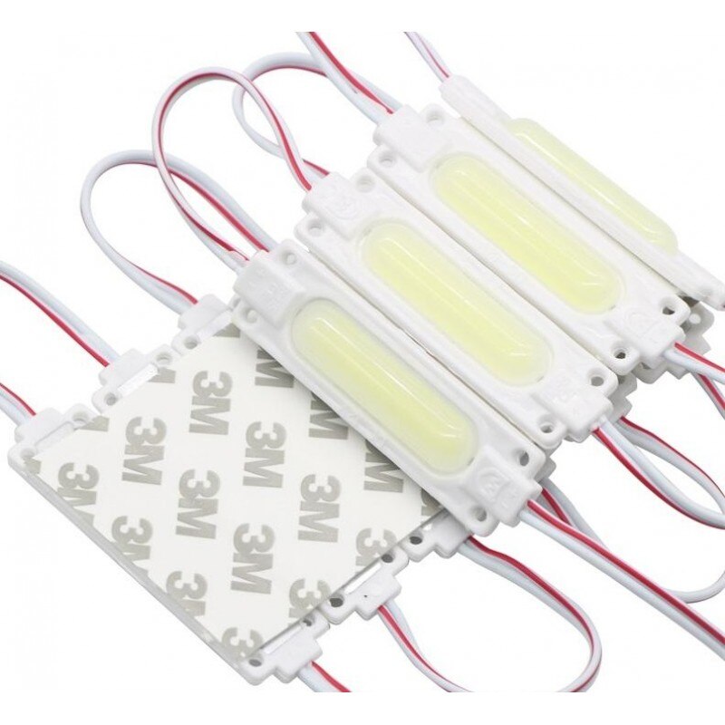 Set 20 Module LED COB led cu lupa tensiune intrare 12v lumina alb rece ...