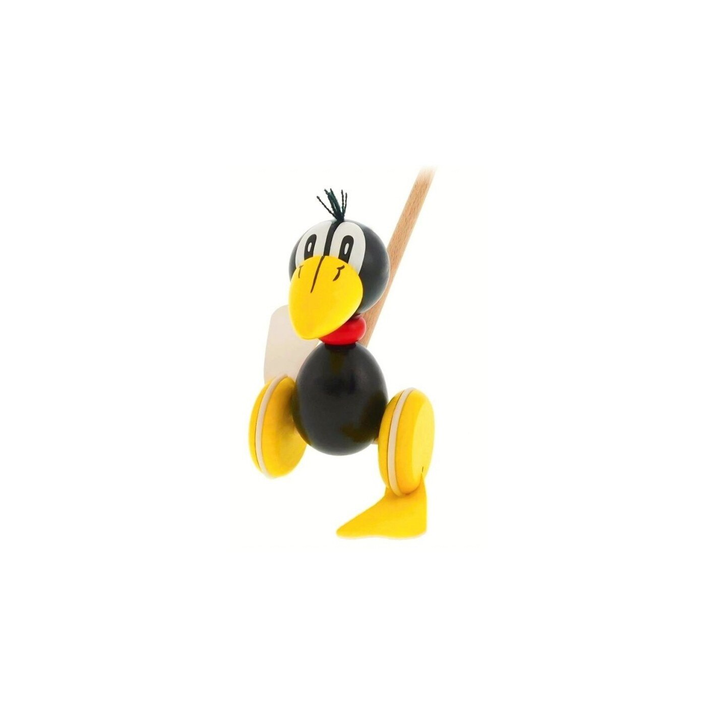 Jucarie de impins, Greenkid, corb, negru cu galben - eMAG.ro