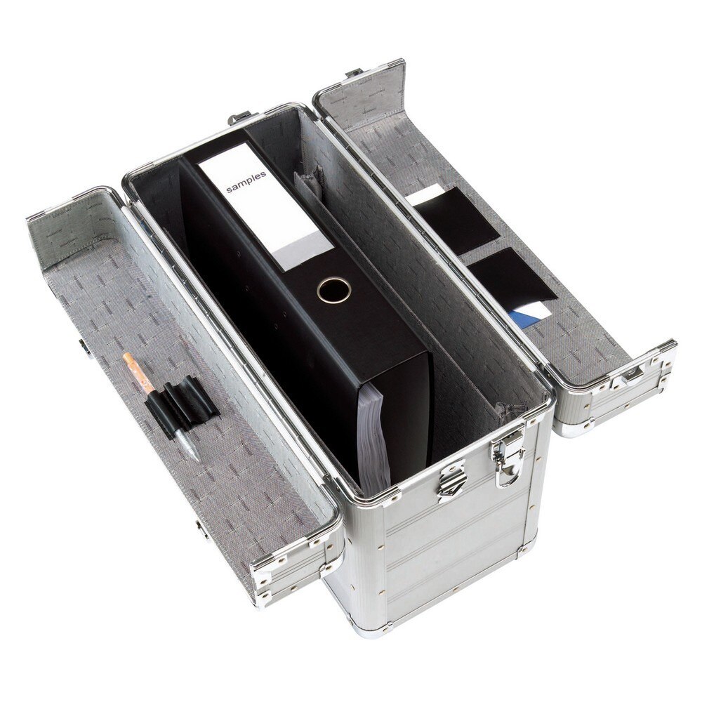 Geanta de pilot cu cifru, argintiu, Everestus, GD05CT, aluminiu ...