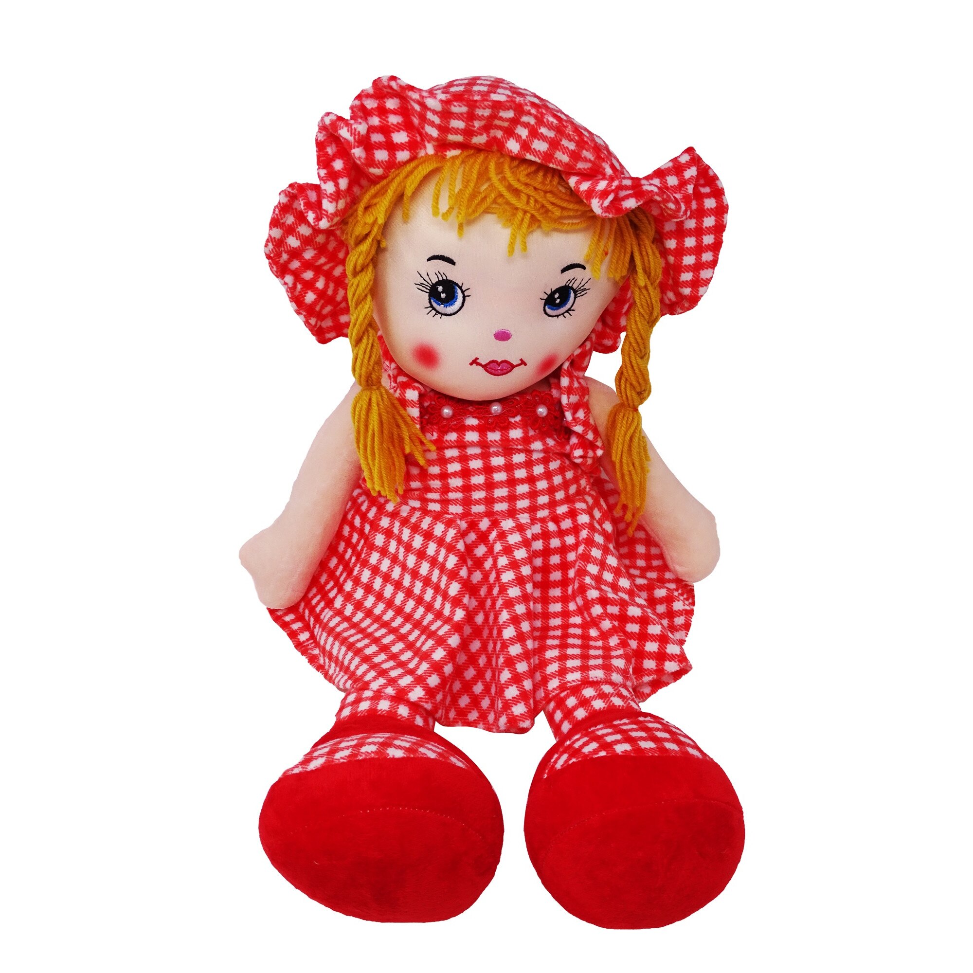 Papusa de Plus cu Codite Impletite, 55 cm, SALAMANDRA KIDS® Rosie - eMAG.ro