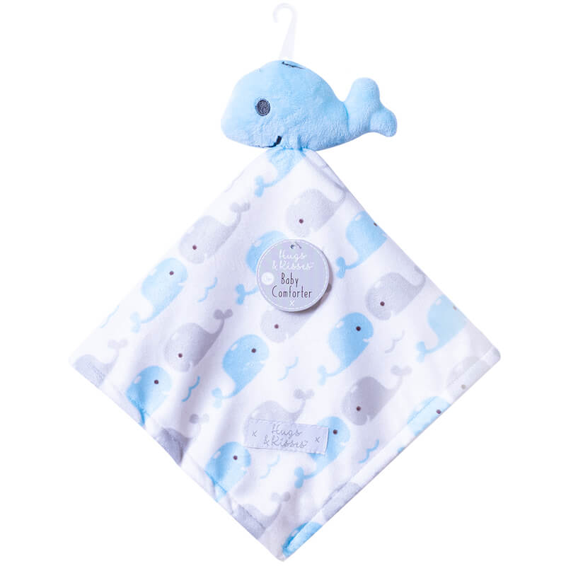 Jucarie de plus balena cu paturica, First Steps, bleu - eMAG.ro