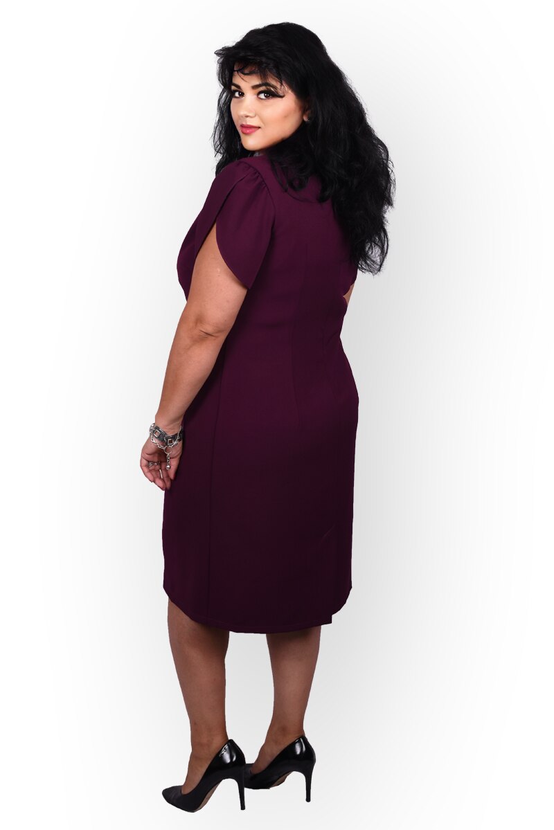 Rochie Amber, Culoare visiniu, Marime 56 EU - eMAG.ro