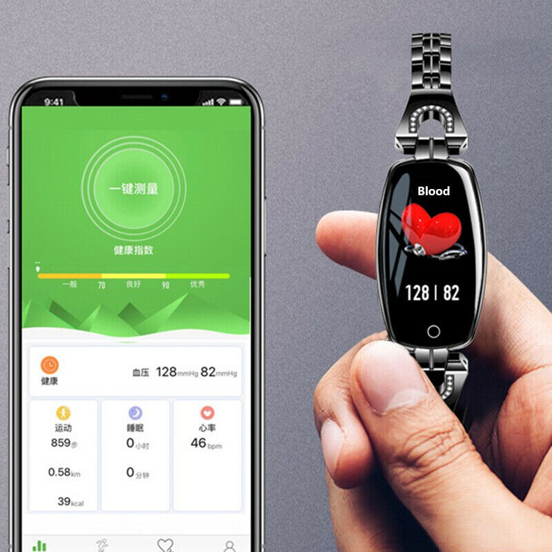 Ceas inteligent dama, H8, Metalic, Negru - eMAG.ro