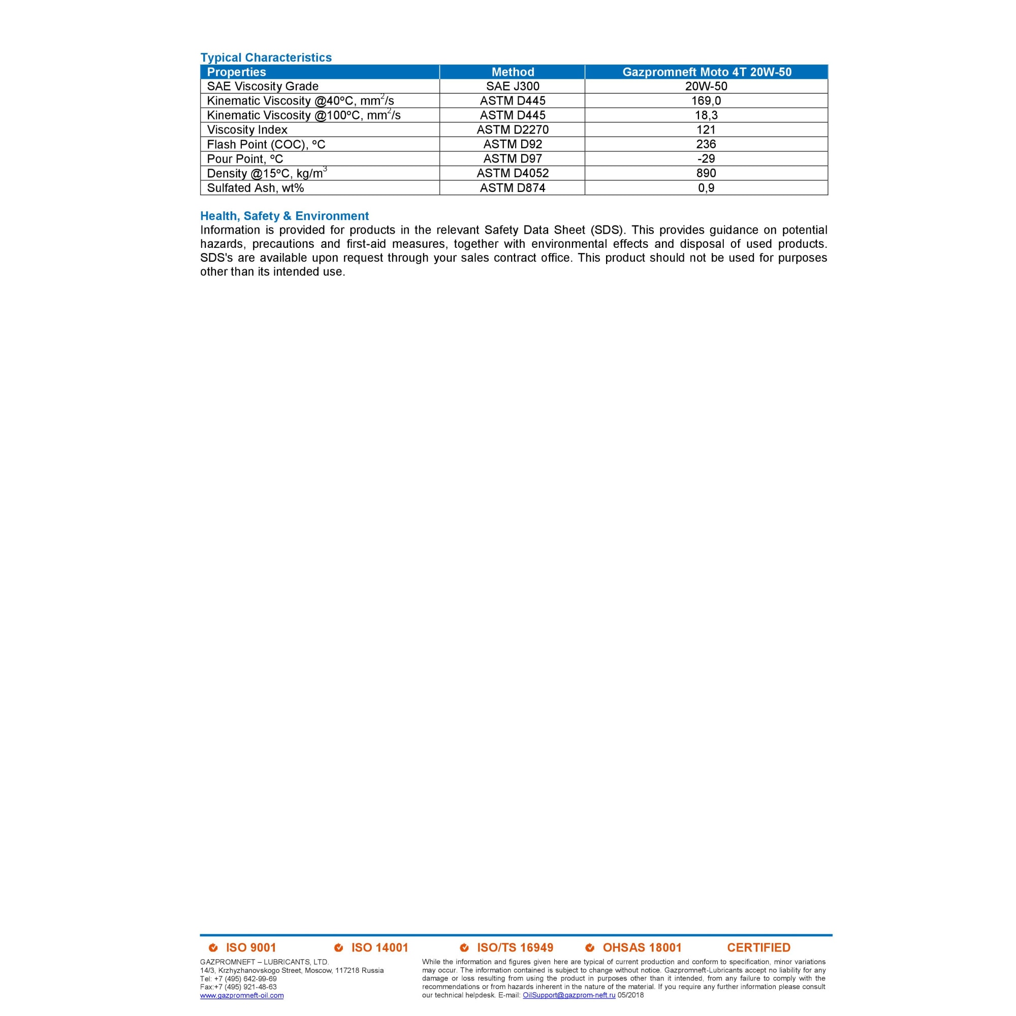 Ulei Motor Gazpromneft Moto 4T, 20w50, 1L - eMAG.ro