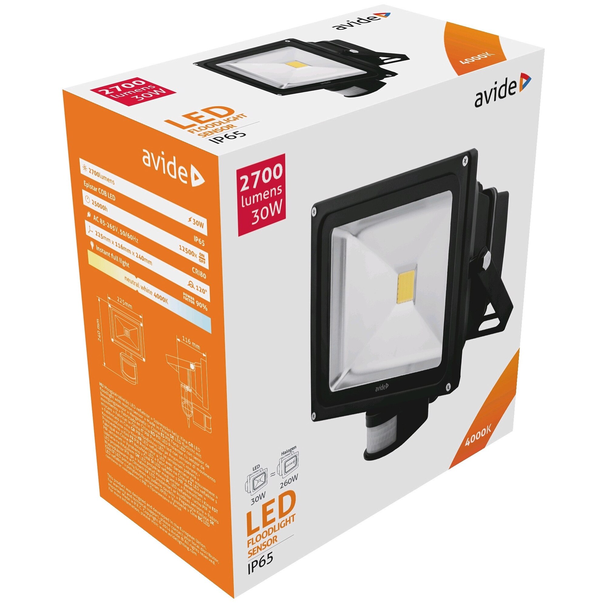 Reflector Avide LED Flood Light, lumina neutra, 4000k 1x30w - eMAG.ro