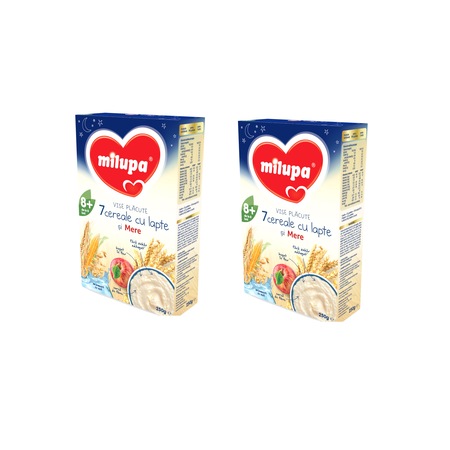 Pachet 2 x Cereale cu lapte Milupa, Vise Placute 7 Cereale cu lapte si ...