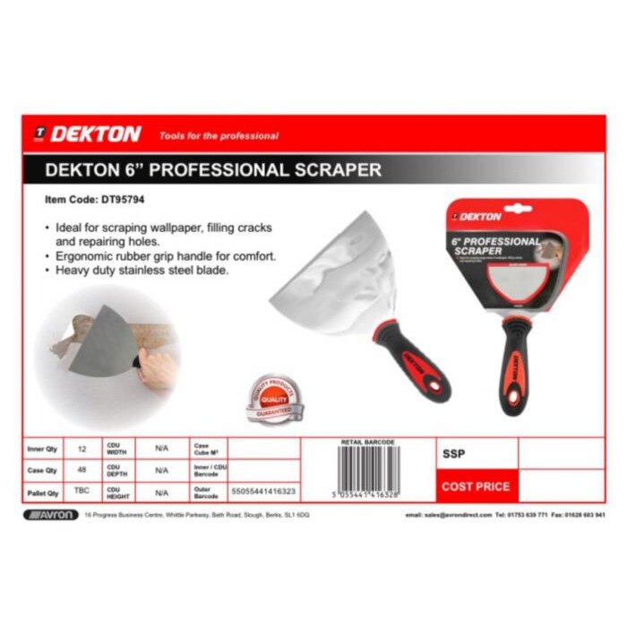 Професионална стоманена шпакла 6" DEKTON,210 мм, DT95794 - eMAG.bg