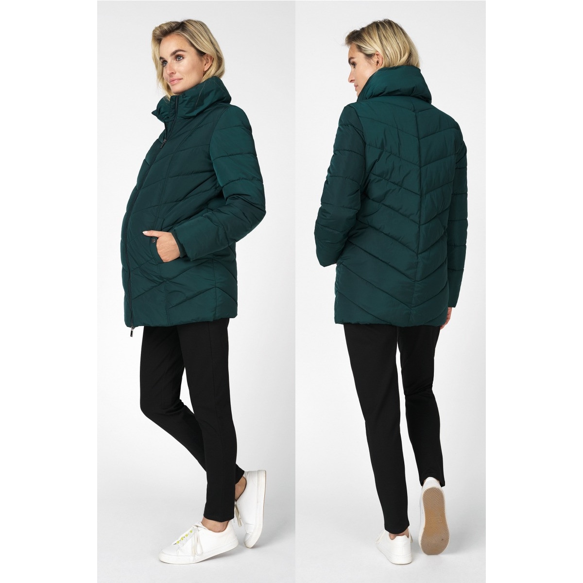 Geaca pentru gravide, Noppies, scurta, Selma, verde inchis, S EU - eMAG.ro