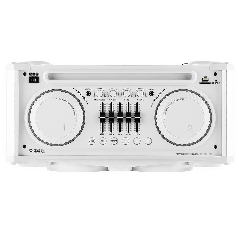 Boxa portabila Ibiza, 120W cu suport tableta, Mixer DJ, Lumini LED ...