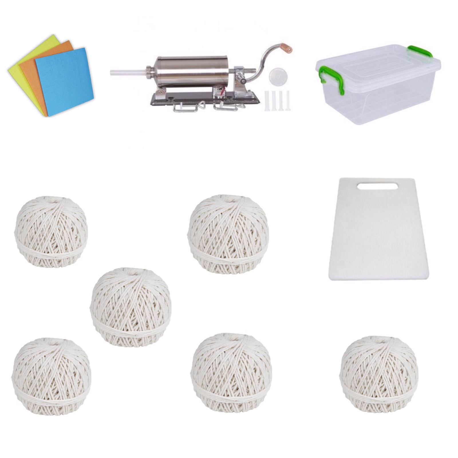 Pachet Aparat de umplut carnati/carnatar, capacitate 4 kg, 4 palnii + 6 ...