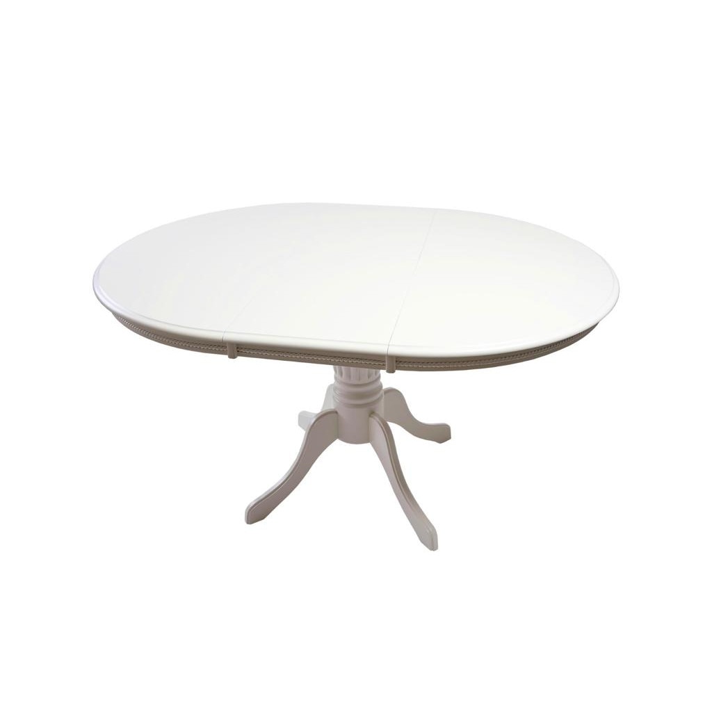 Masa Olivia ovala lemn masiv extensibila 140 x 105 x 100 cm, Bej - eMAG.ro