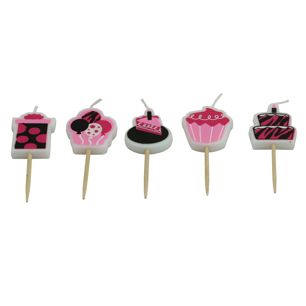 Lumanari tort Briose, roz, 5 bucati - eMAG.ro