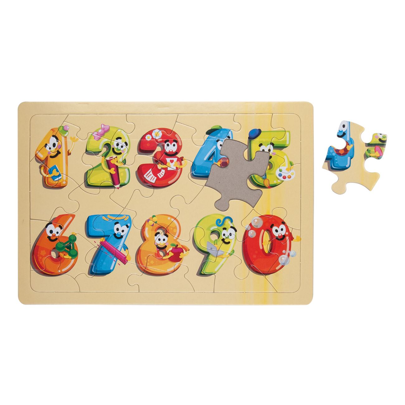 Puzzle pentru copii, model cifre haioase, 24 piese, multicolor - eMAG.ro