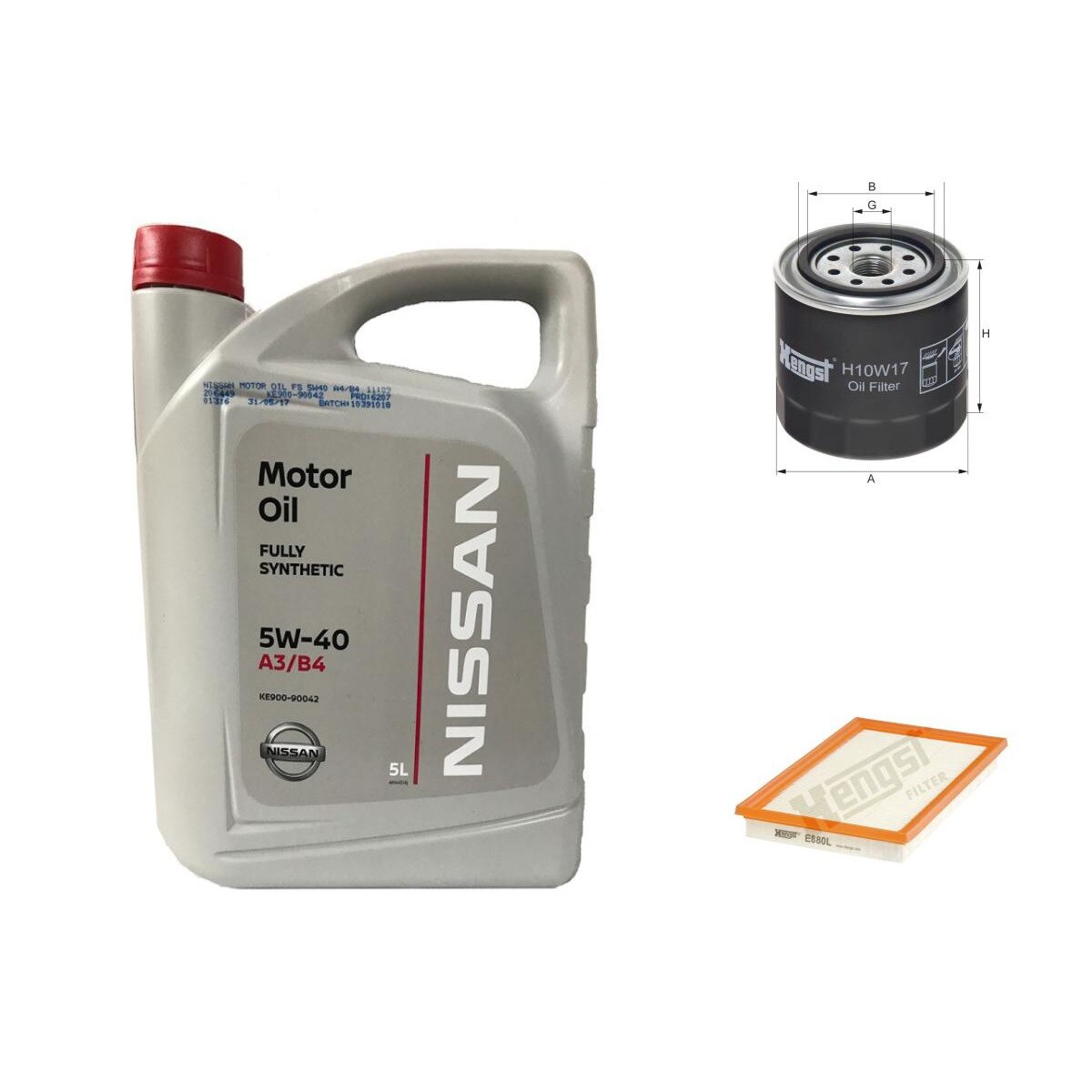 Комплект 5Л Моторно Масло NISSAN с Филтри HENGST FILTER за NISSAN X ...