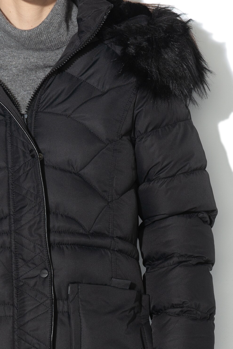 Geographical Norway, Зимно яке Collection с отделяща се качулка, Черен ...