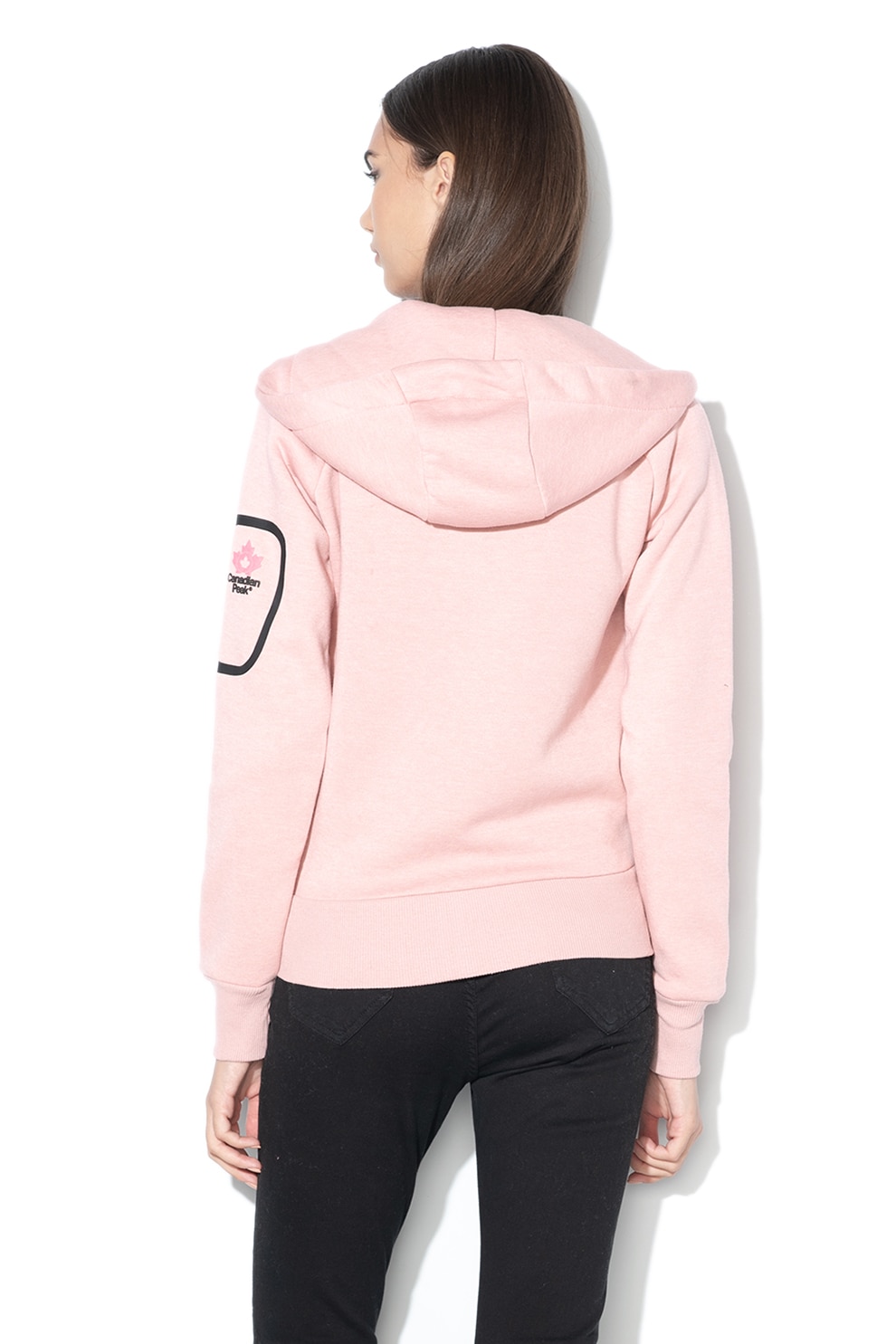 Canadian Peak, Hanorac cu fermoar si detaliu logo Fabiola, Roz deschis ...