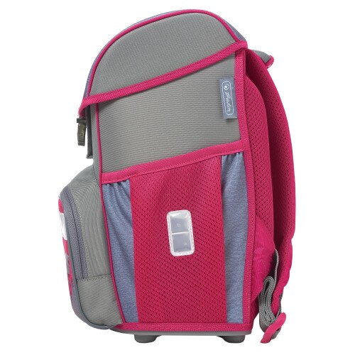 Ghiozdan Herlitz, Loop echipat Power Horse, 31x37x24 cm, roz cu gri ...