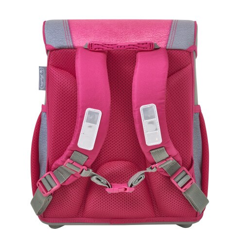 Ghiozdan Herlitz, Loop echipat Power Horse, 31x37x24 cm, roz cu gri ...