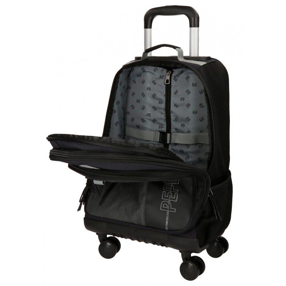 Troler convertibil / Rucsac 4 roti 2 compartimente 44 cm Pepe Jeans ...