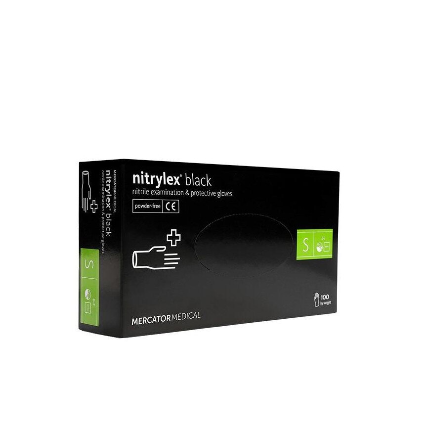 Set manusi Nitrylex negre, nepudrate marimea S, 100 buc/set - eMAG.ro