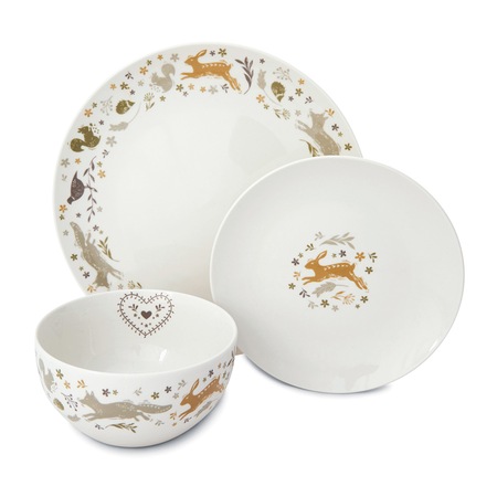 Сервиз за хранене Cooksmart Woodland, 12 части, Порцелан, Бял - eMAG.bg