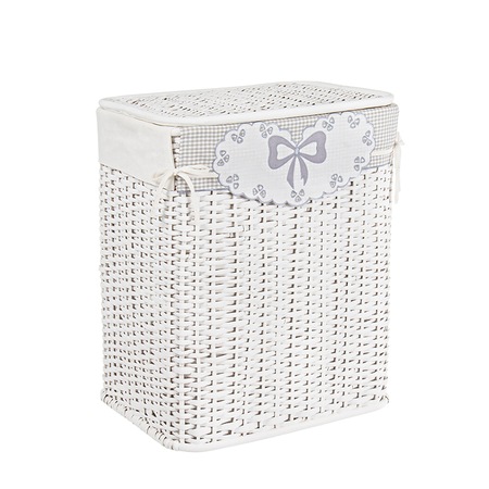 Cos rufe alb din rattan Kis 43x30x53.5 cm - eMAG.ro