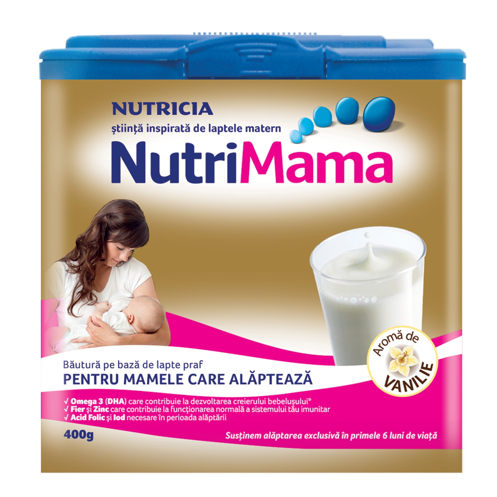 Bautura pe baza de lapte praf Nutricia NutriMama, 400 g - eMAG.ro